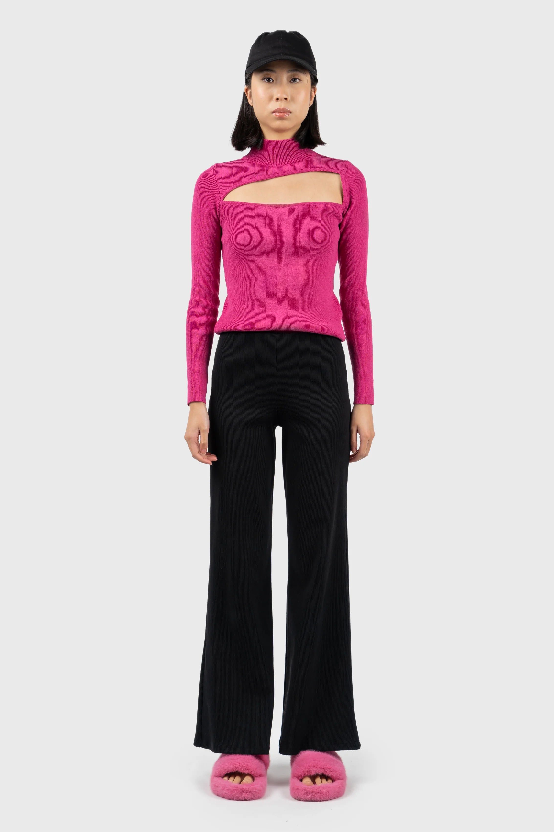 Pink Cut Out Knit Top | Sustainably Driven | nu-in